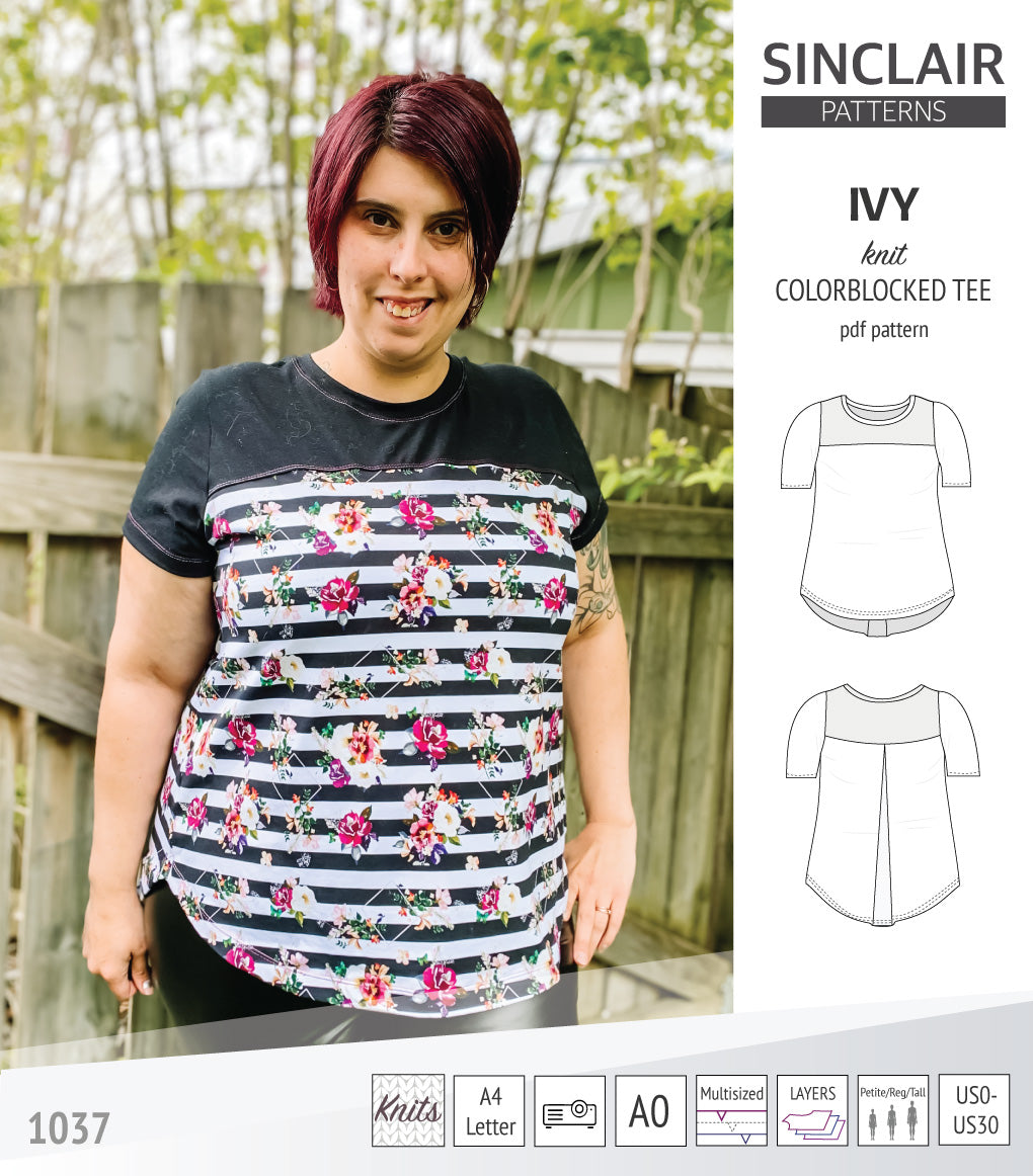 Ivy knit colorblocked tee (PDF) – Sinclair Patterns