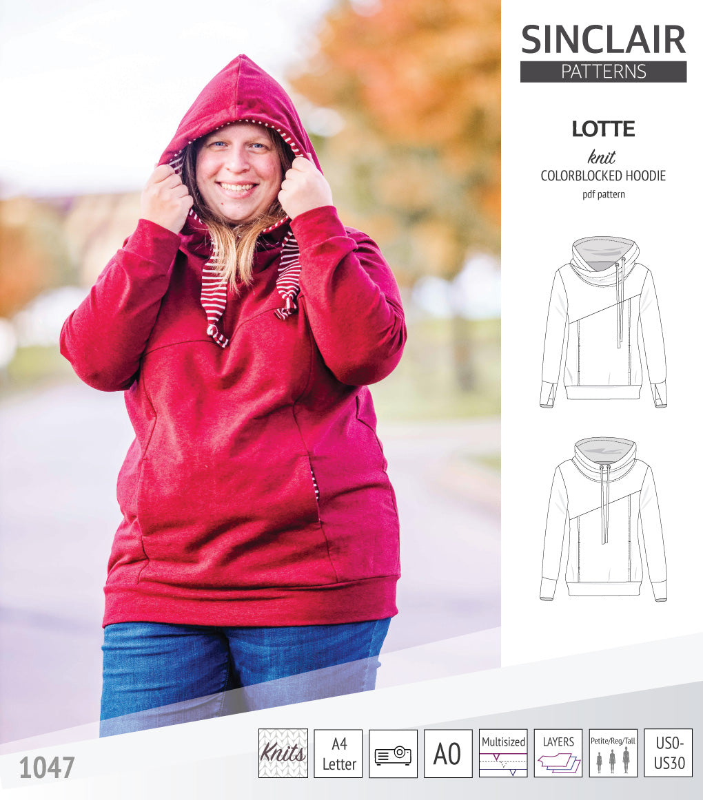 Lotte colorblocked hoodie for women (PDF) – Sinclair Patterns
