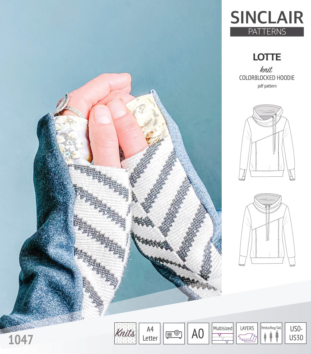Lotte colorblocked hoodie for women (PDF) – Sinclair Patterns