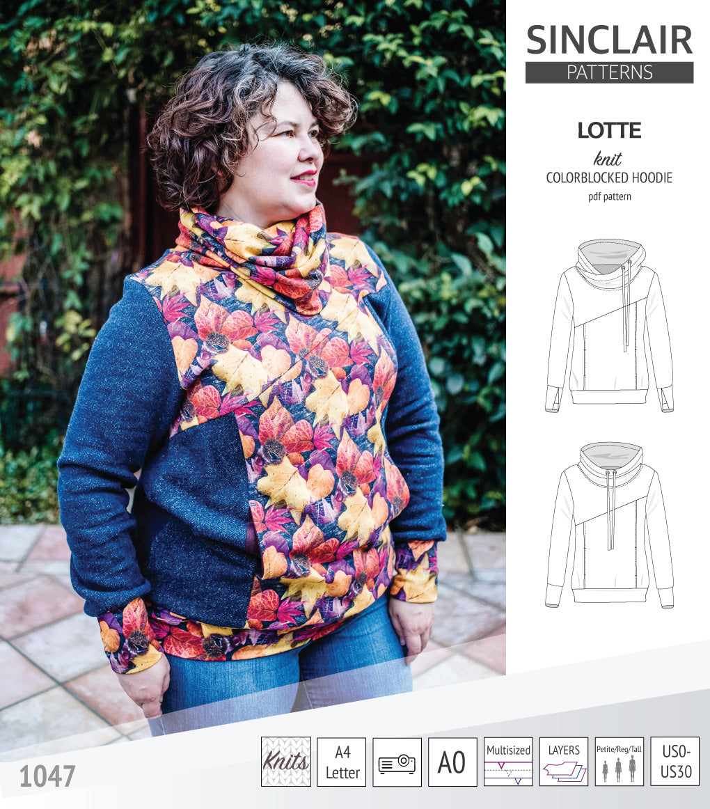 Lotte colorblocked hoodie for women (PDF) – Sinclair Patterns