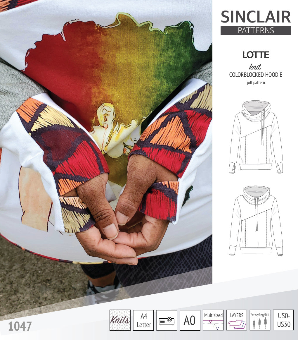 Lotte colorblocked hoodie for women (PDF) – Sinclair Patterns