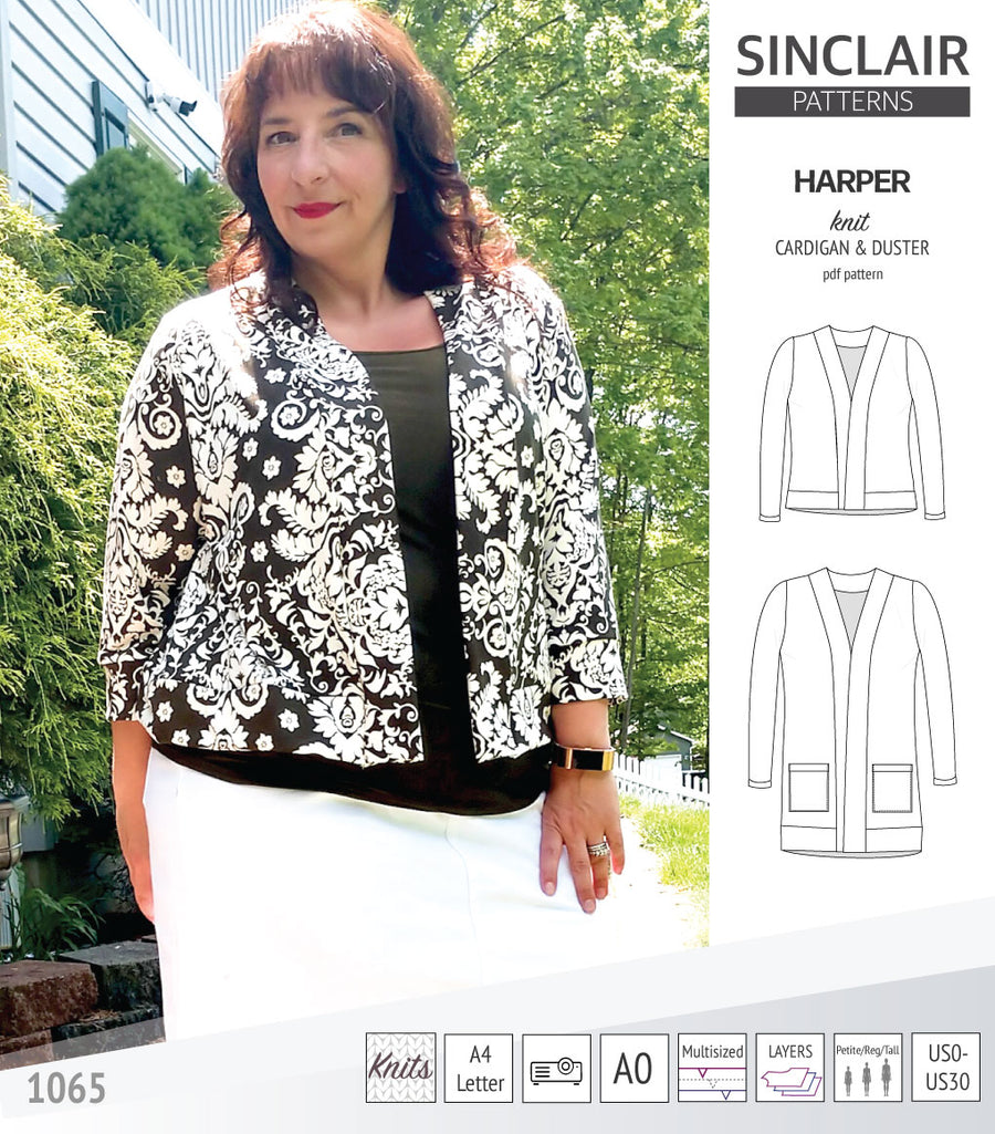 Harper classic knit cardigan and duster (PDF sewing pattern ...