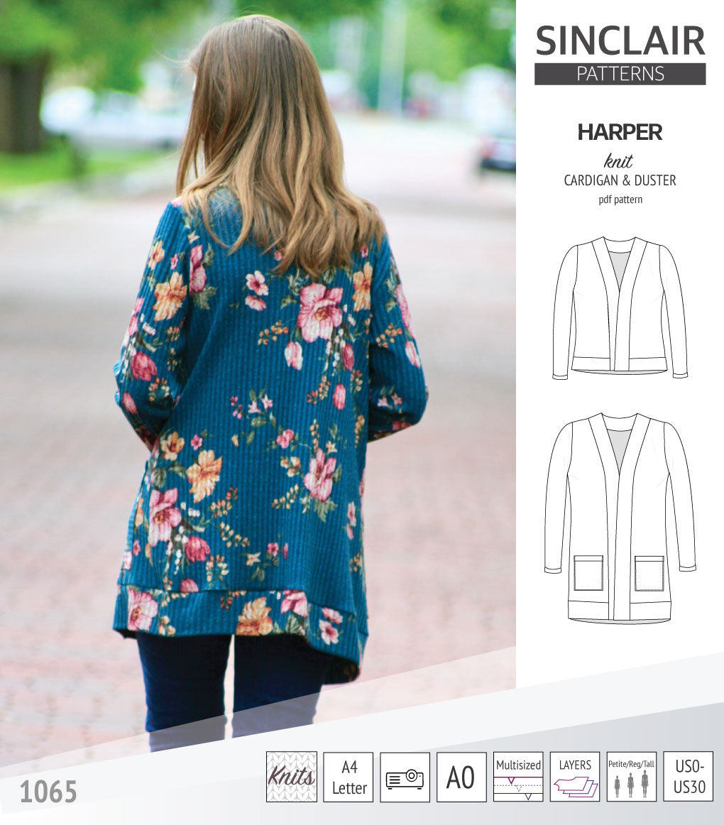 (Free) Harper classic knit cardigan and duster (PDF sewing pattern ...