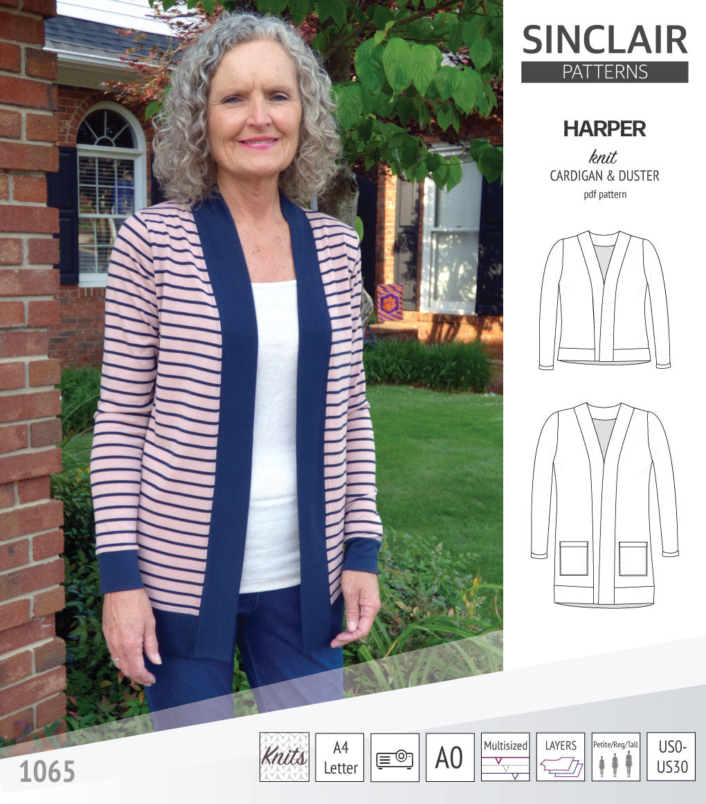 (Free) Harper classic knit cardigan and duster (PDF sewing pattern ...