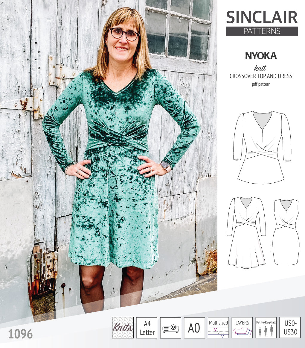 Nyoka knit crossover dress (PDF sewing pattern) – Sinclair Patterns