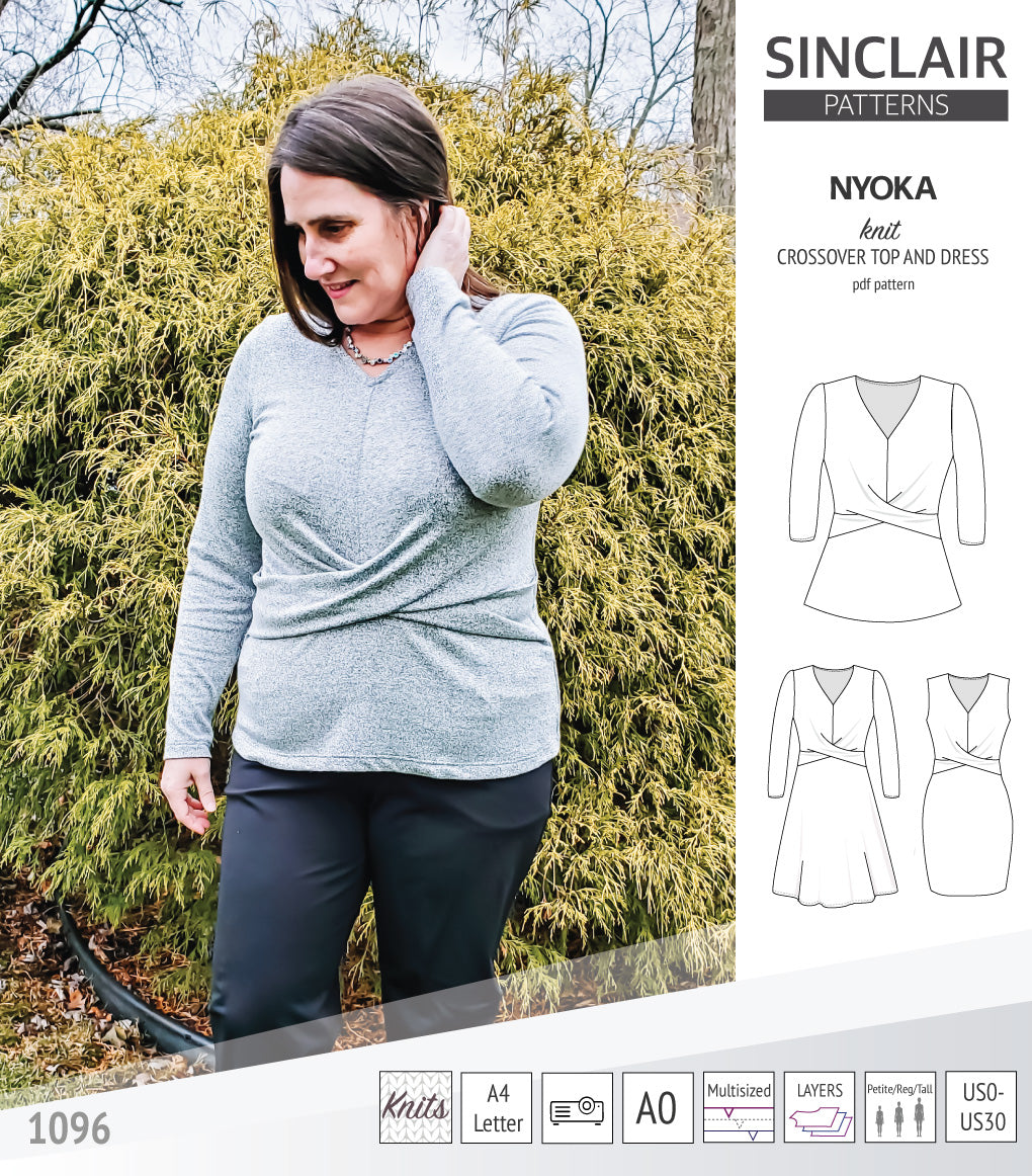 Nyoka knit crossover dress (PDF sewing pattern) – Sinclair Patterns