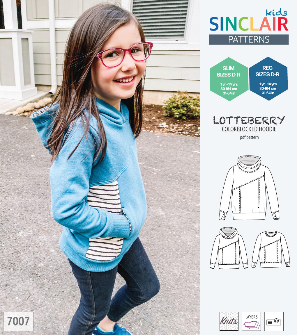 Lotteberry coloblocked hoodie and sweater for children (PDF SEWING PATTERN) – Sinclair Patterns