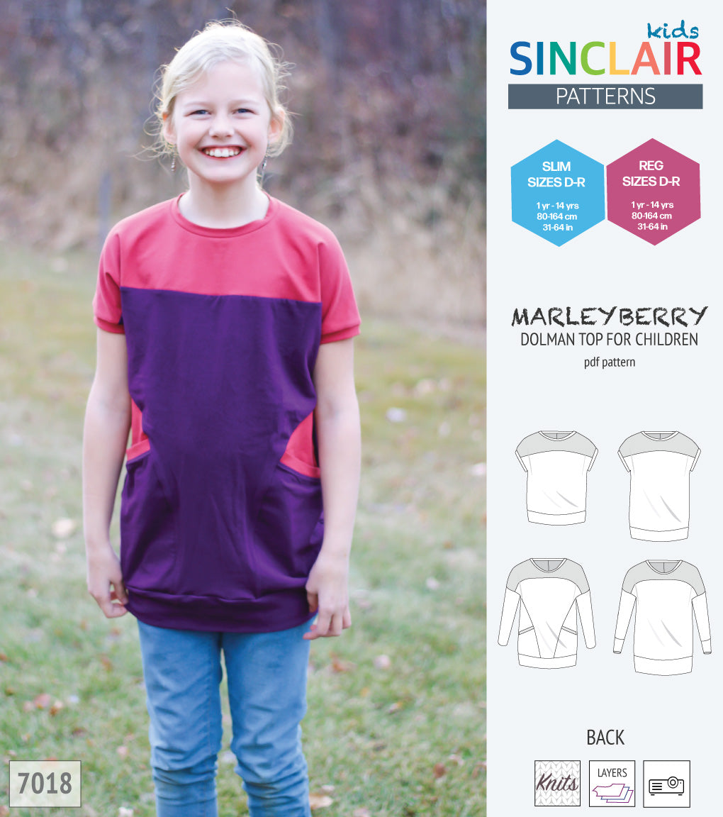 Marleyberry knit dolman top with pockets for children (PDF SEWING ...