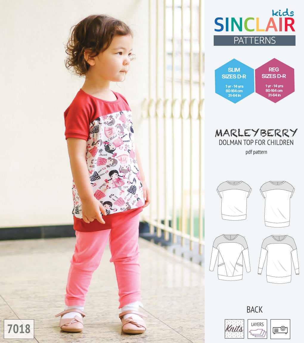 Marleyberry knit dolman top with pockets for children (PDF SEWING ...