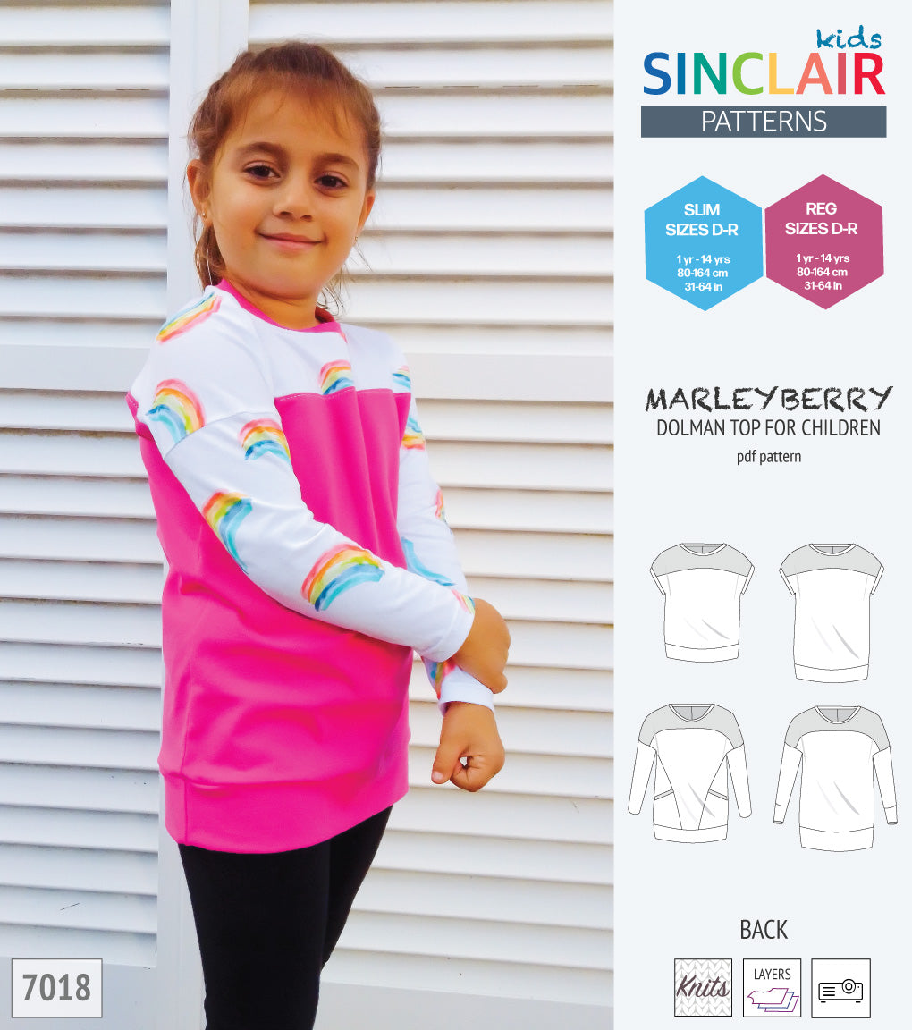 Marleyberry knit dolman top with pockets for children (PDF SEWING ...