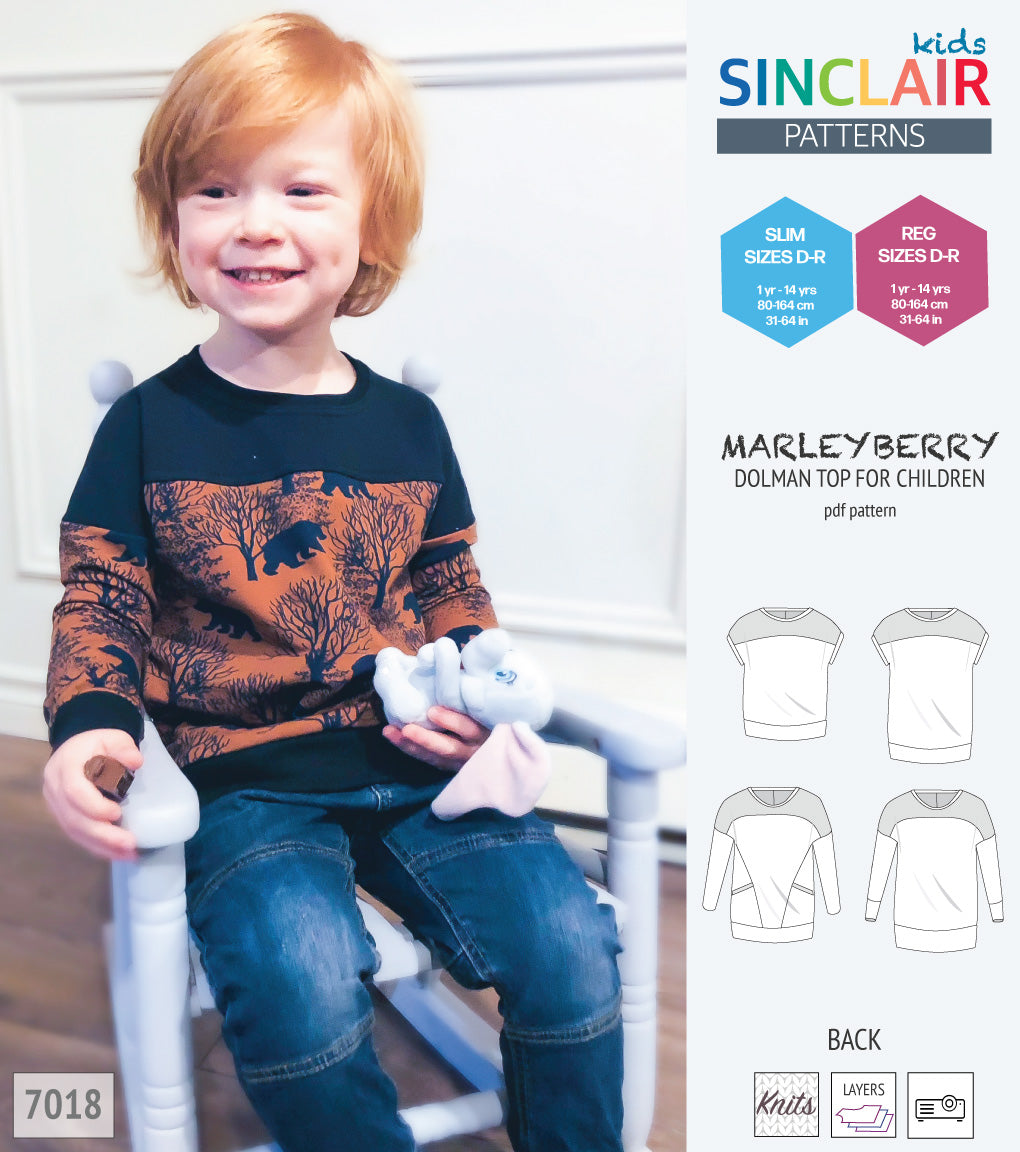 Marleyberry knit dolman top with pockets for children (PDF SEWING ...