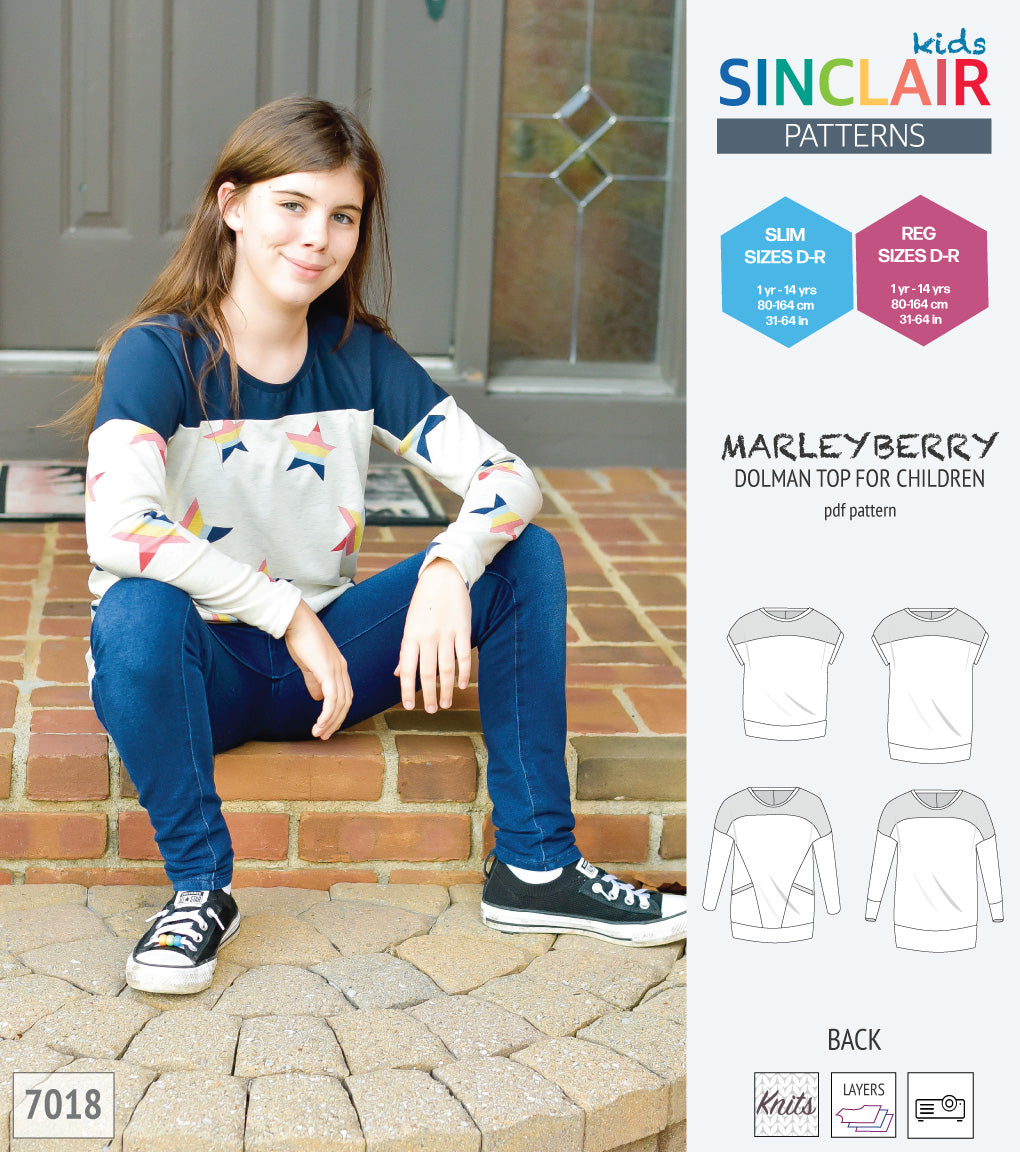 Marleyberry knit dolman top with pockets for children (PDF SEWING ...