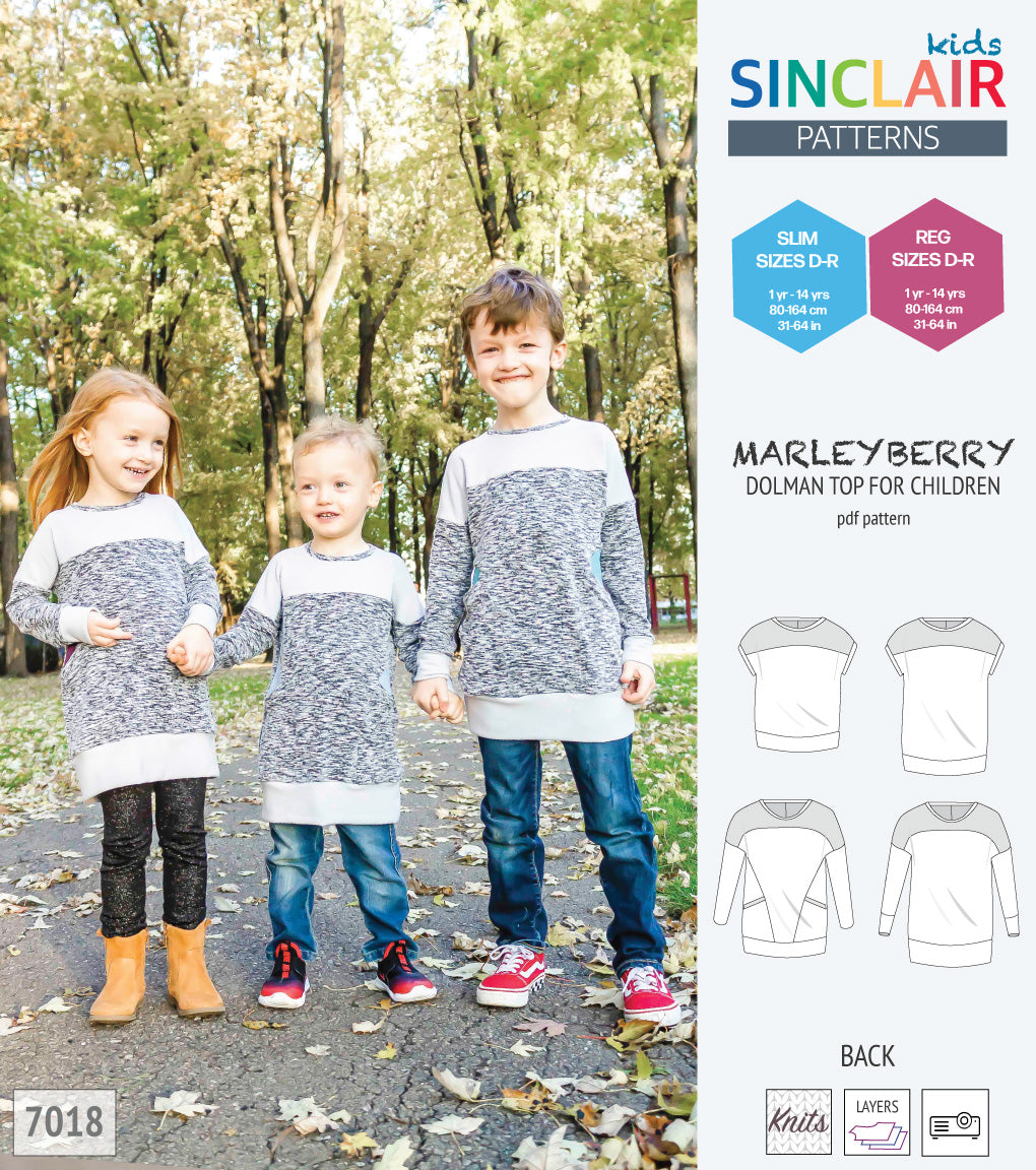 Marleyberry knit dolman top with pockets for children (PDF SEWING ...