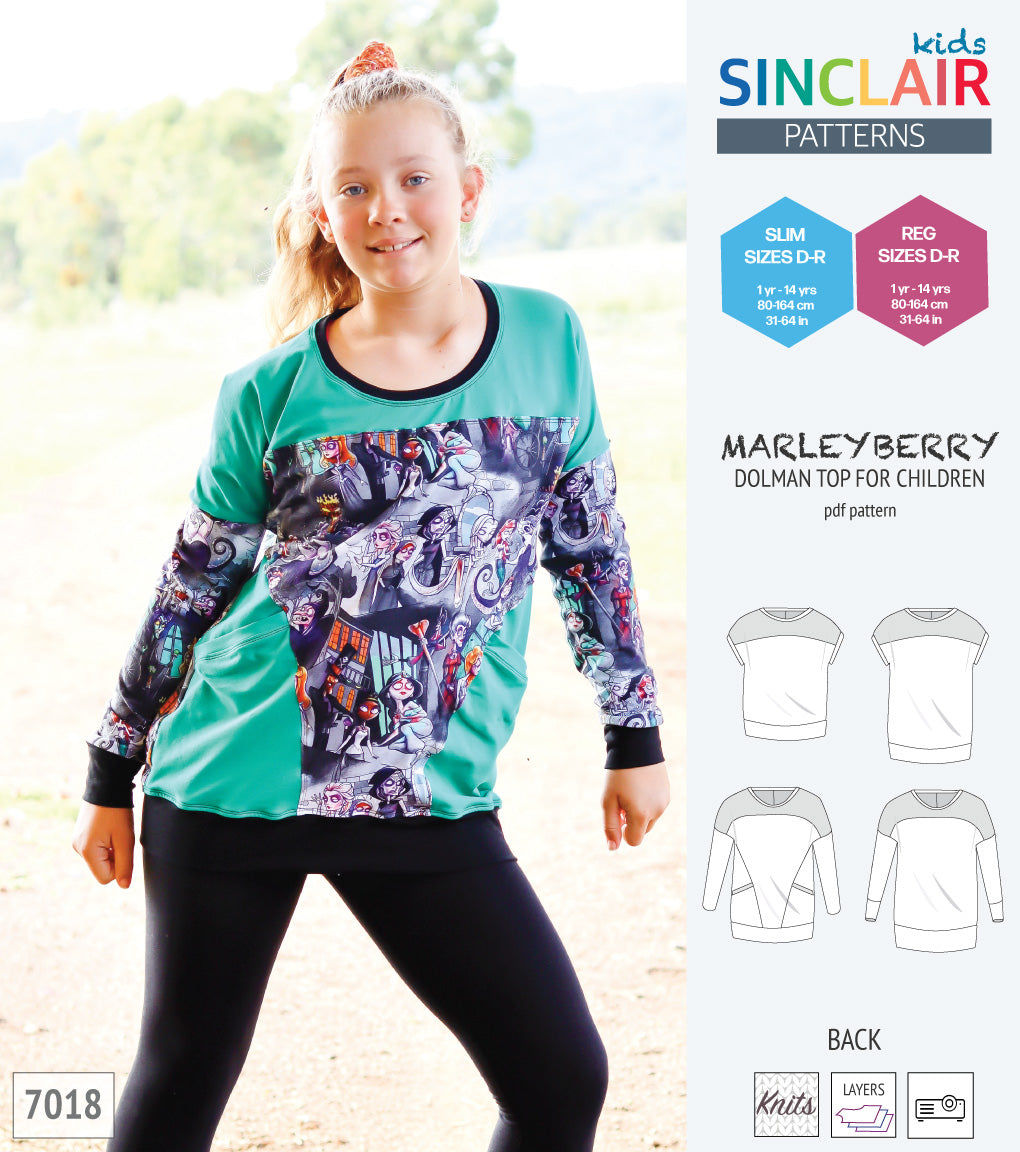Marleyberry knit dolman top with pockets for children (PDF SEWING ...
