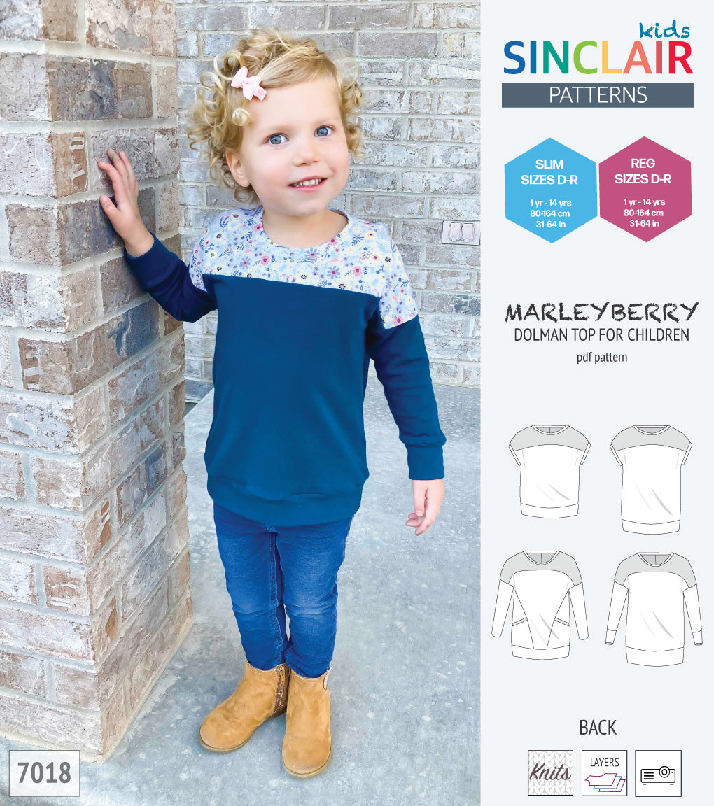 Marleyberry knit dolman top with pockets for children (PDF SEWING ...