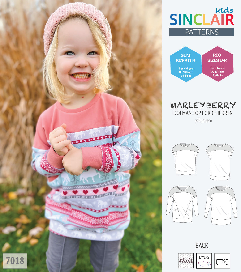 Marleyberry knit dolman top with pockets for children (PDF SEWING ...