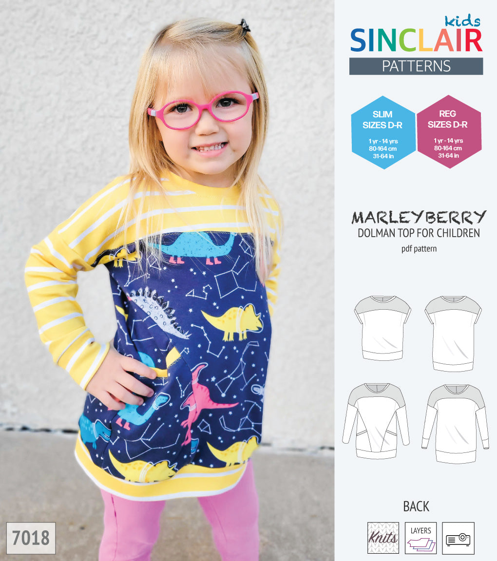 Marleyberry knit dolman top with pockets for children (PDF SEWING ...