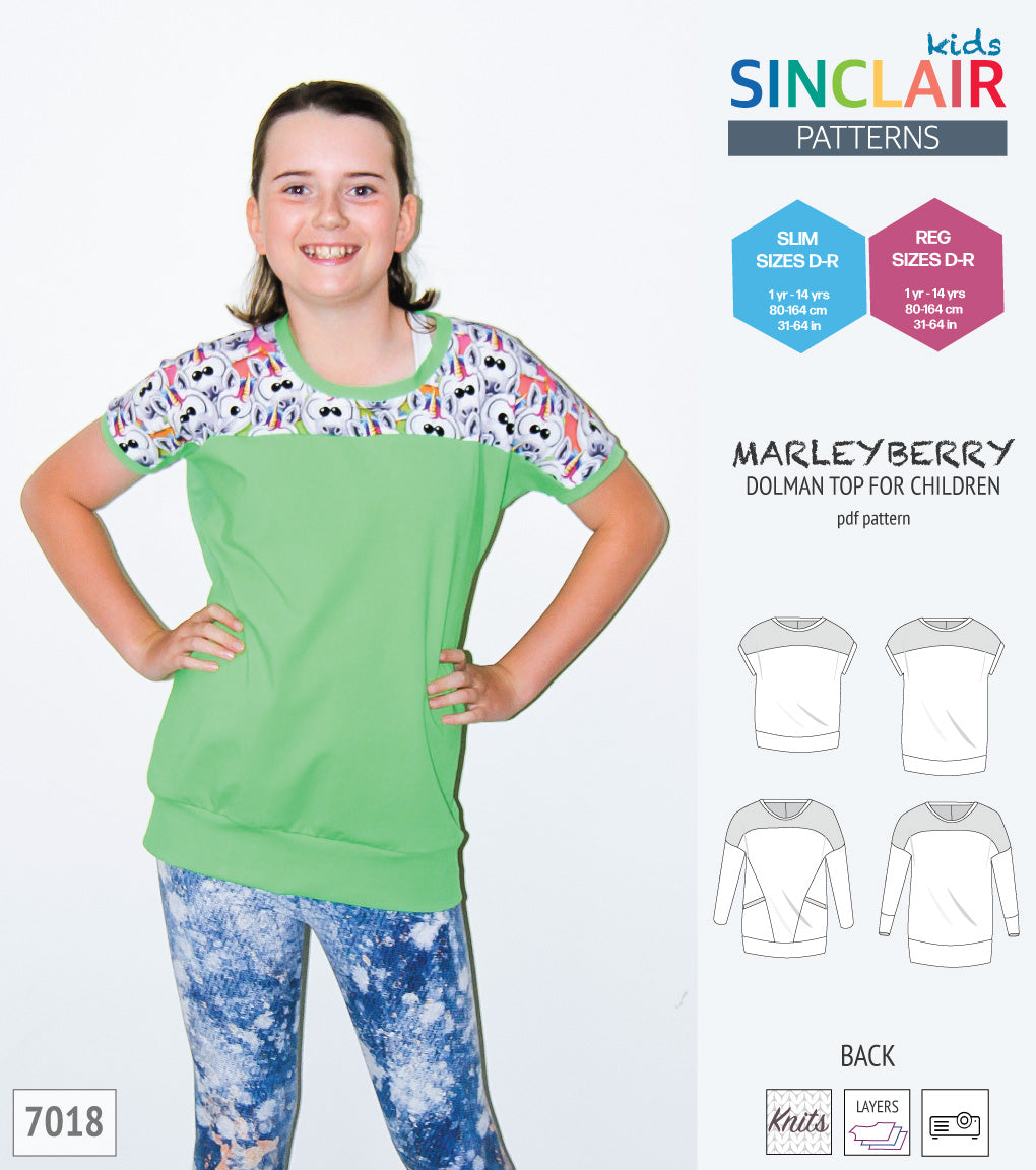 Marleyberry knit dolman top with pockets for children (PDF SEWING ...