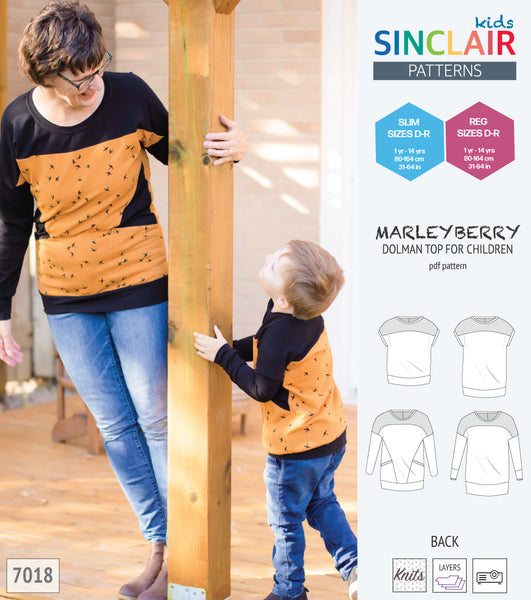 Marleyberry knit dolman top with pockets for children (PDF SEWING ...