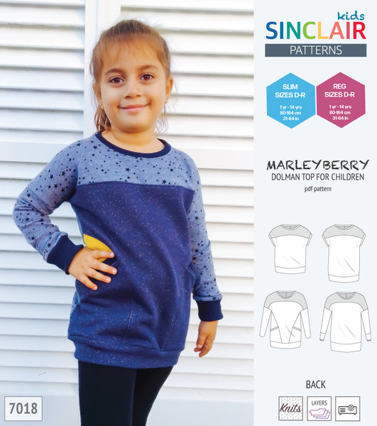 Marleyberry knit dolman top with pockets for children (PDF SEWING ...