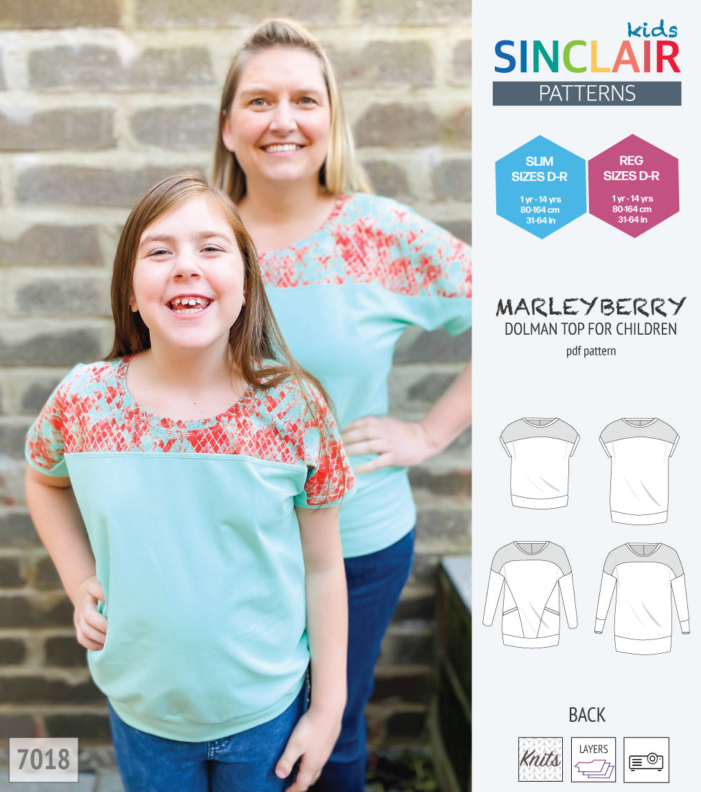 Marleyberry knit dolman top with pockets for children (PDF SEWING ...