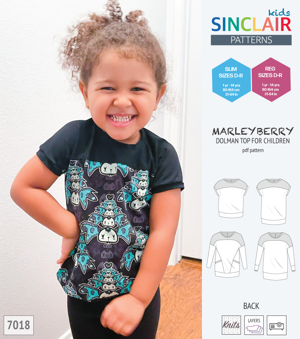 Marleyberry knit dolman top with pockets for children (PDF SEWING ...