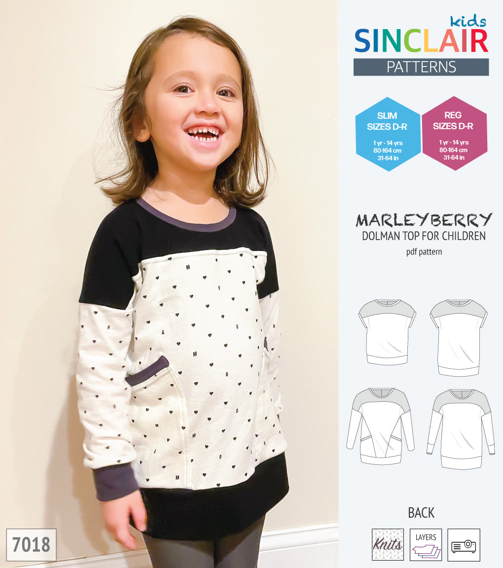 Marleyberry knit dolman top with pockets for children (PDF SEWING ...