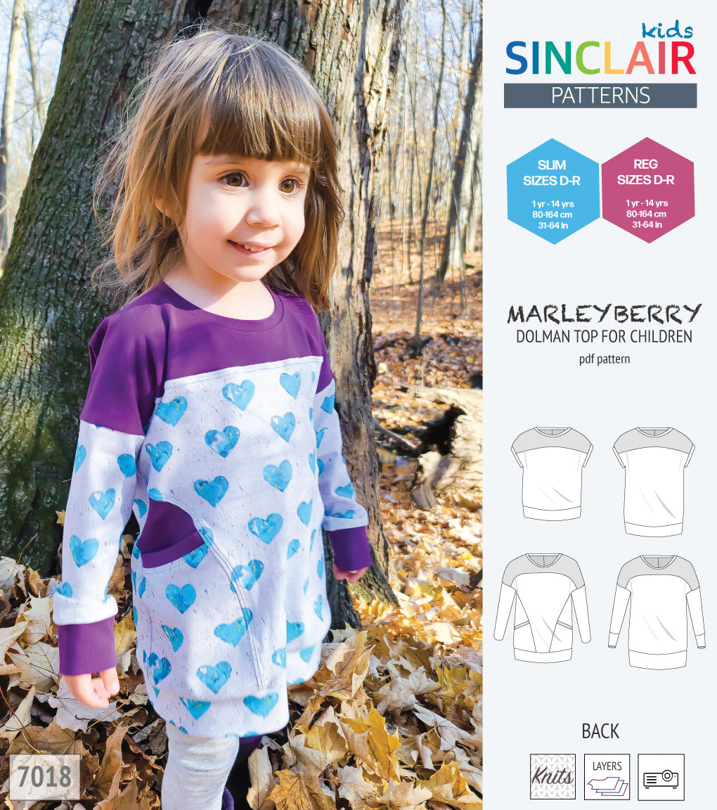Marleyberry knit dolman top with pockets for children (PDF SEWING ...