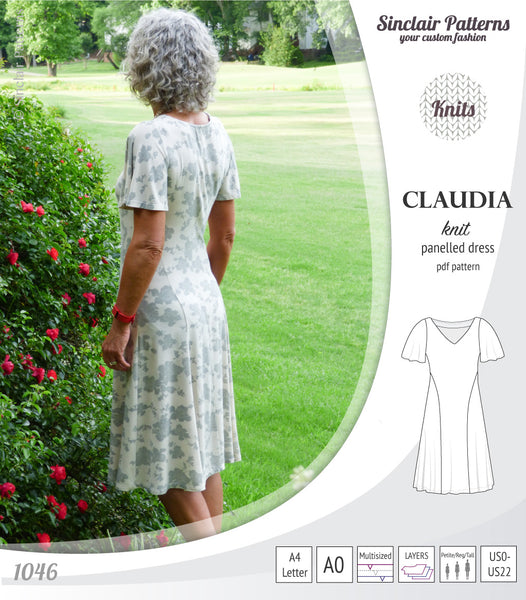 Claudia godet style knit dress with flutter sleeves (PDF) - Sinclair ...