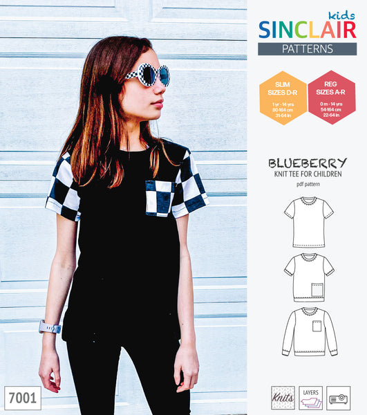 Blueberry classic knit tee with pockets for children (PDF SEWING ...