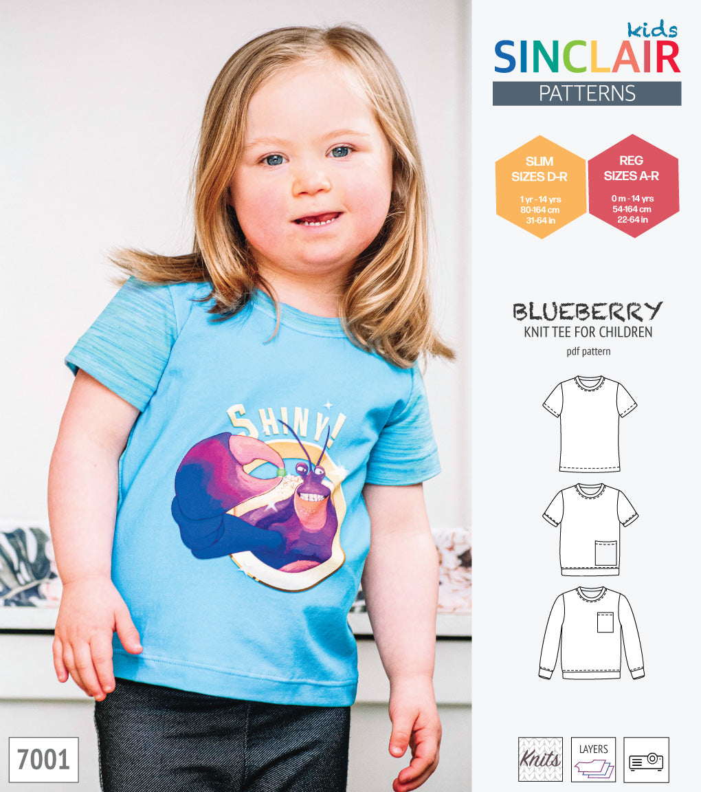 Blueberry classic knit tee with pockets for children (PDF SEWING ...
