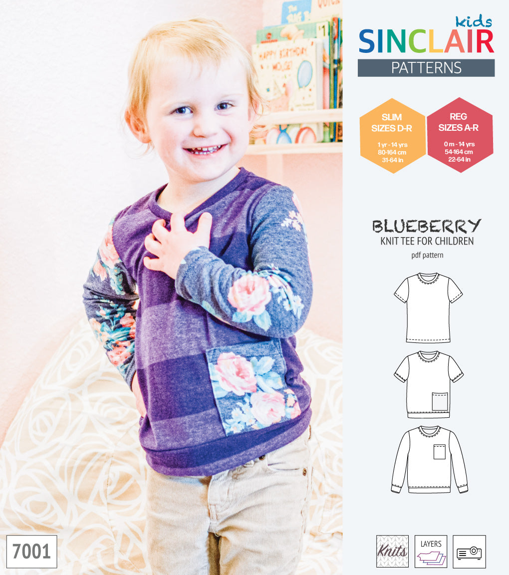Blueberry classic knit tee with pockets for children (PDF SEWING ...