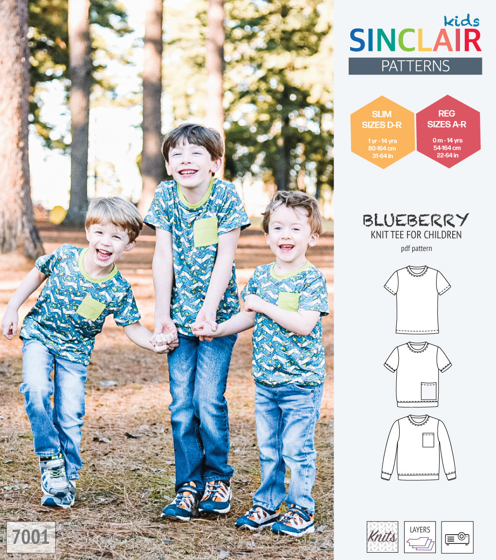 Blueberry classic knit tee with pockets for children (PDF SEWING ...