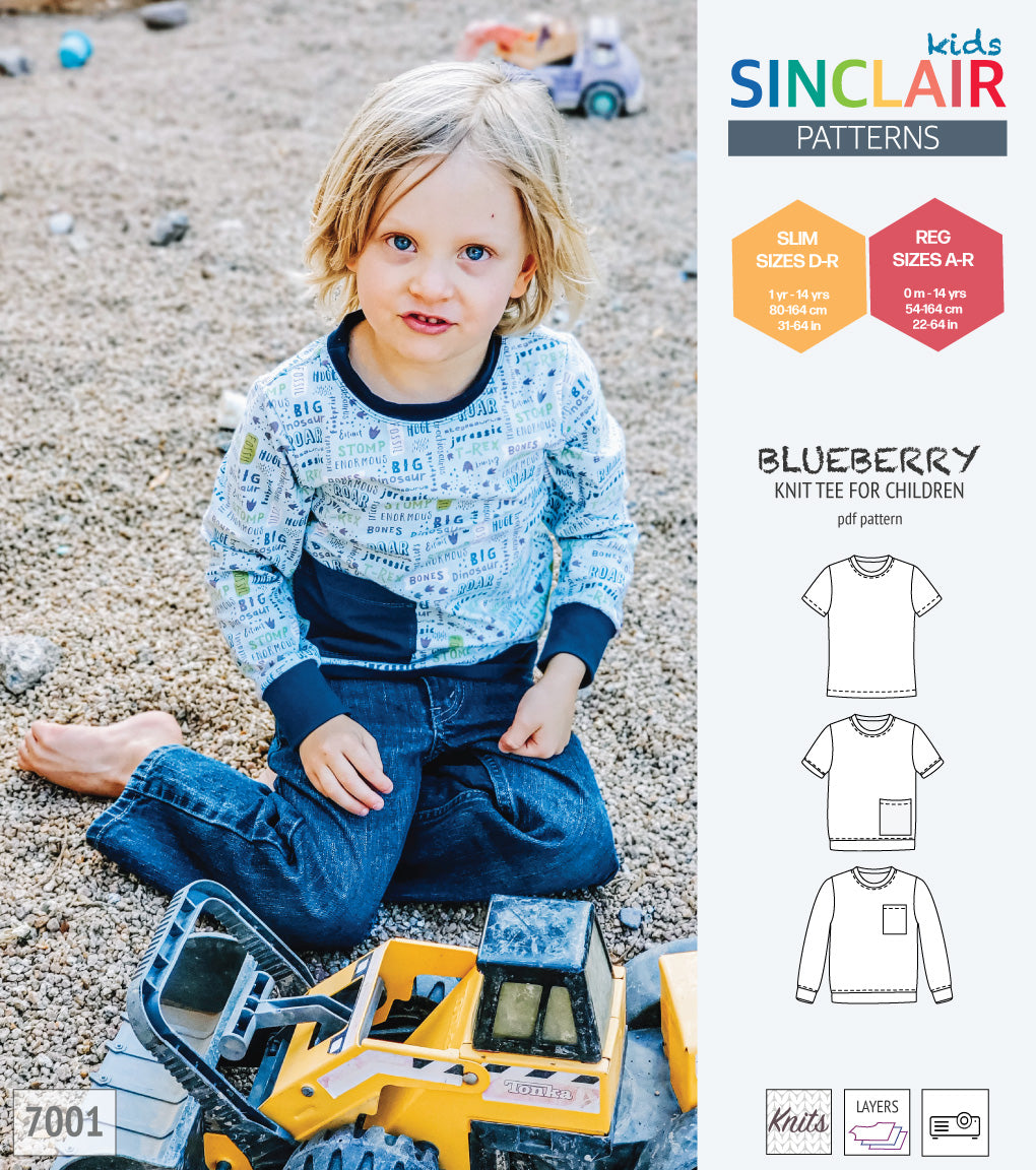 Blueberry classic knit tee with pockets for children (PDF SEWING ...