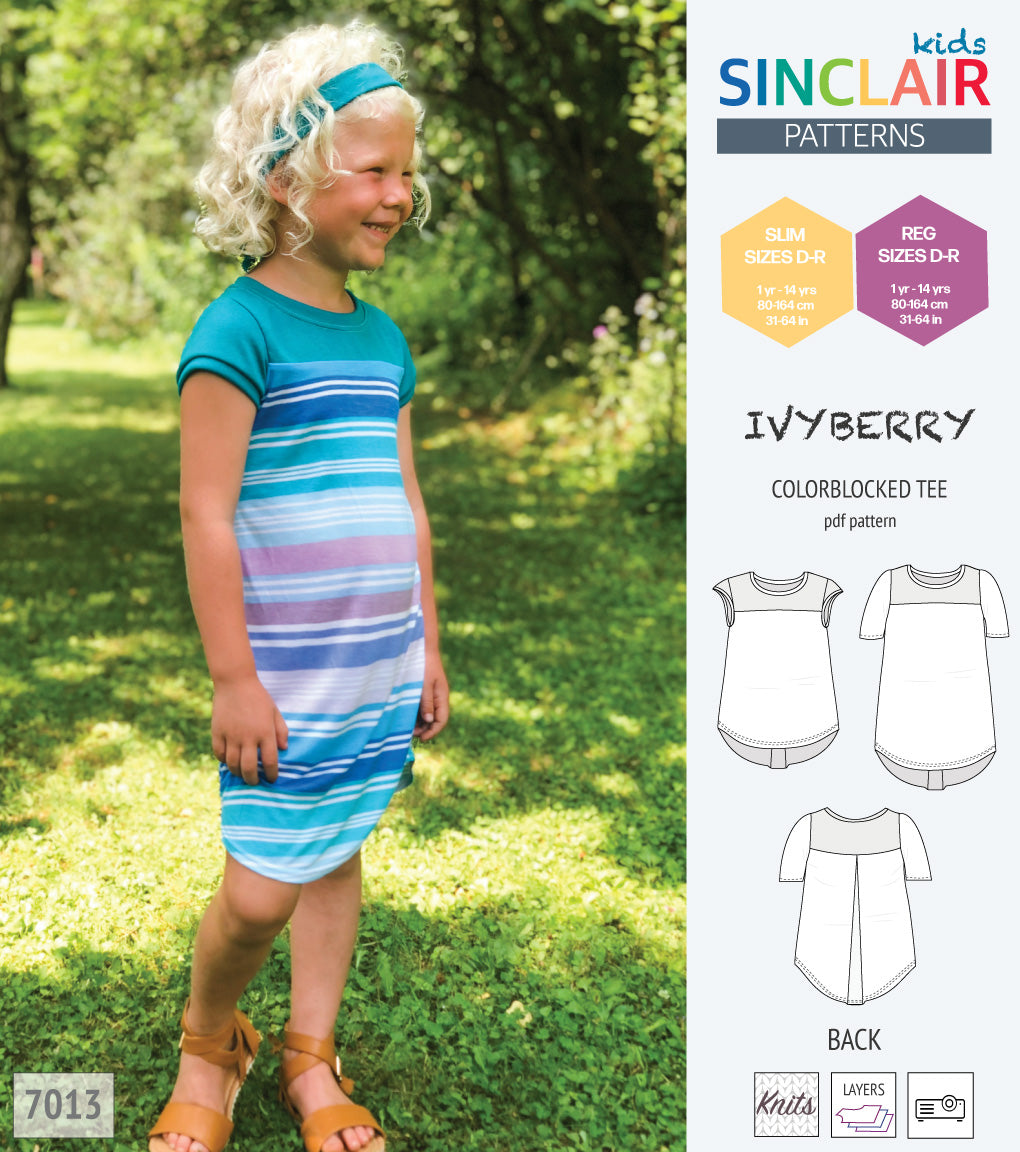 Ivyberry colorblocked tee, t shirt dress for children pdf sewing ...