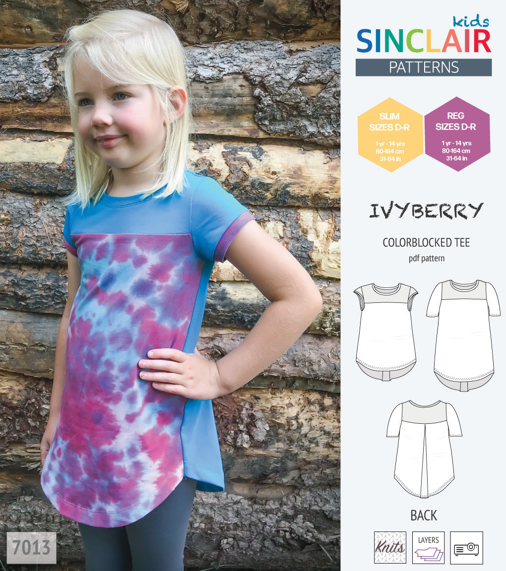 Ivyberry colorblocked tee, t shirt dress for children pdf sewing ...