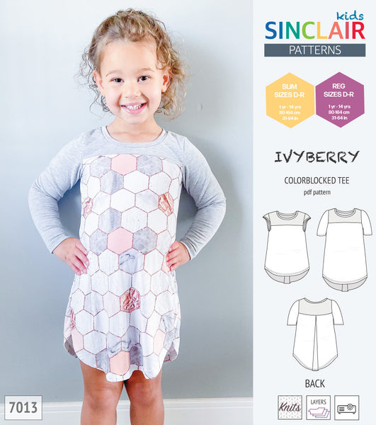 Ivyberry colorblocked tee, t shirt dress for children pdf sewing ...