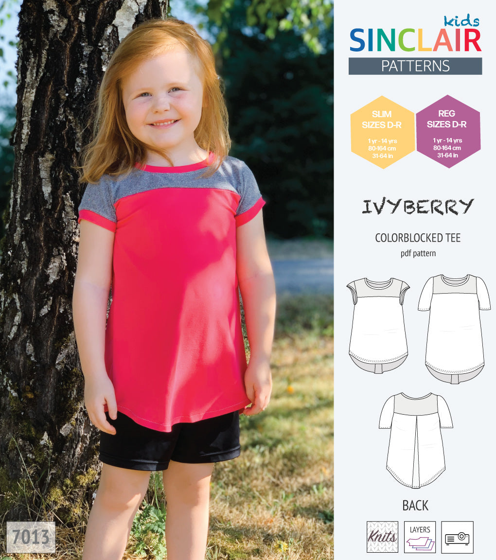 Ivyberry colorblocked tee, t shirt dress for children pdf sewing ...