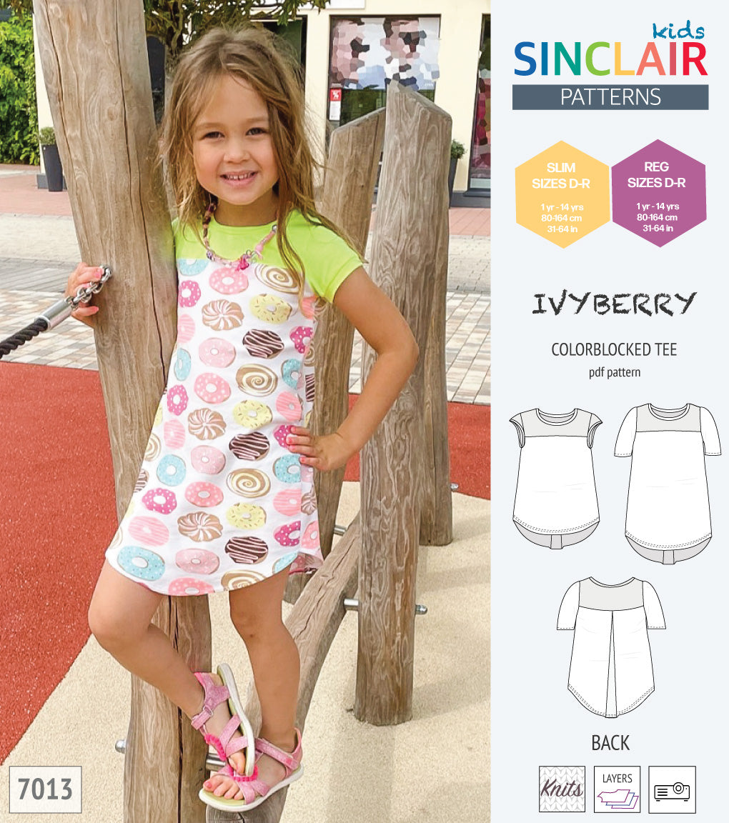 Ivyberry colorblocked tee, t shirt dress for children pdf sewing ...
