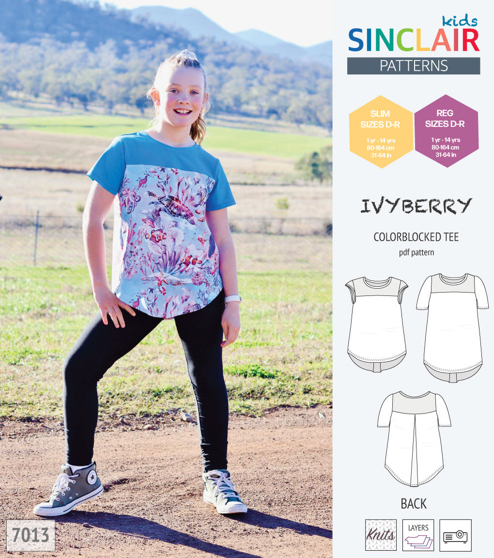 Ivyberry colorblocked tee, t shirt dress for children pdf sewing ...