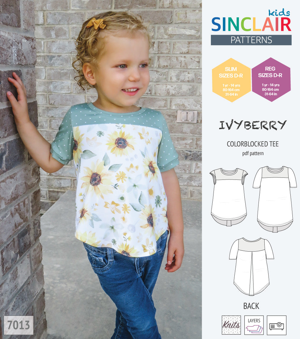 Ivyberry colorblocked tee, t shirt dress for children pdf sewing ...