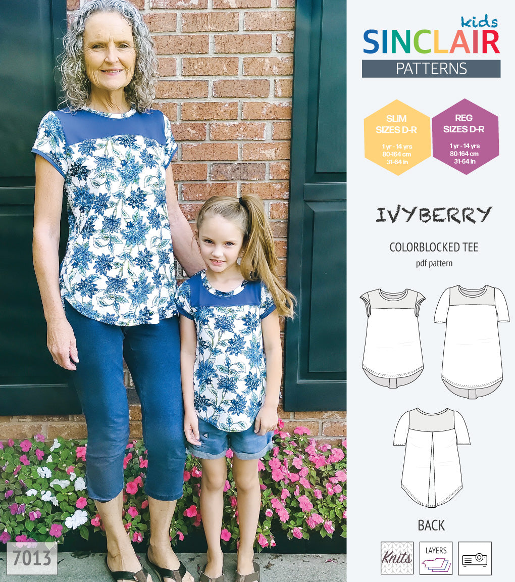 Ivyberry colorblocked tee, t shirt dress for children pdf sewing ...