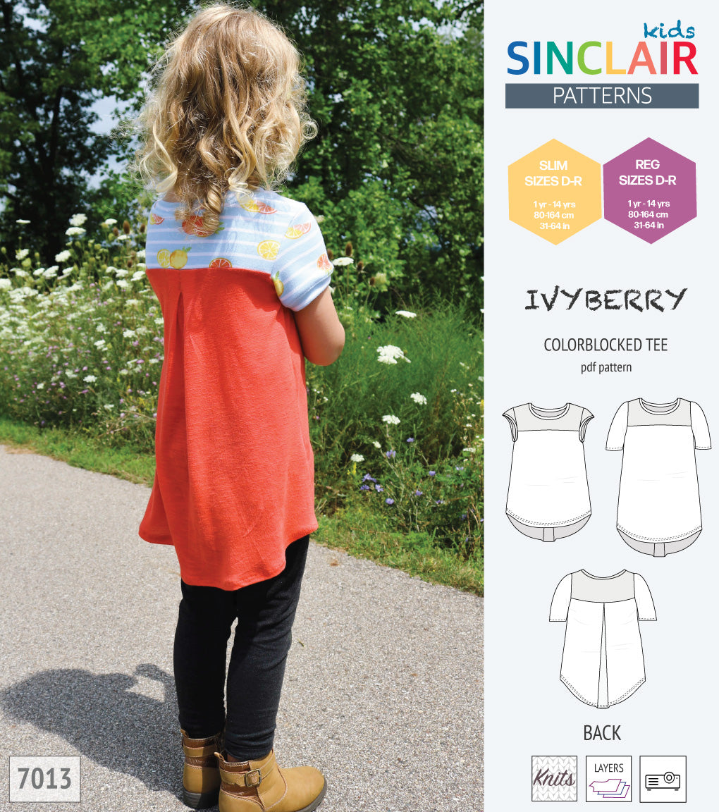 Ivyberry colorblocked tee, t shirt dress for children pdf sewing ...