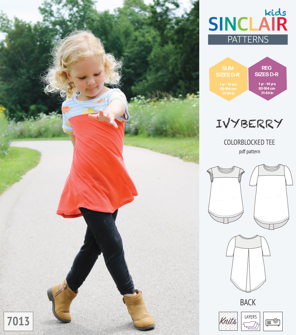 Ivyberry colorblocked tee, t shirt dress for children pdf sewing ...
