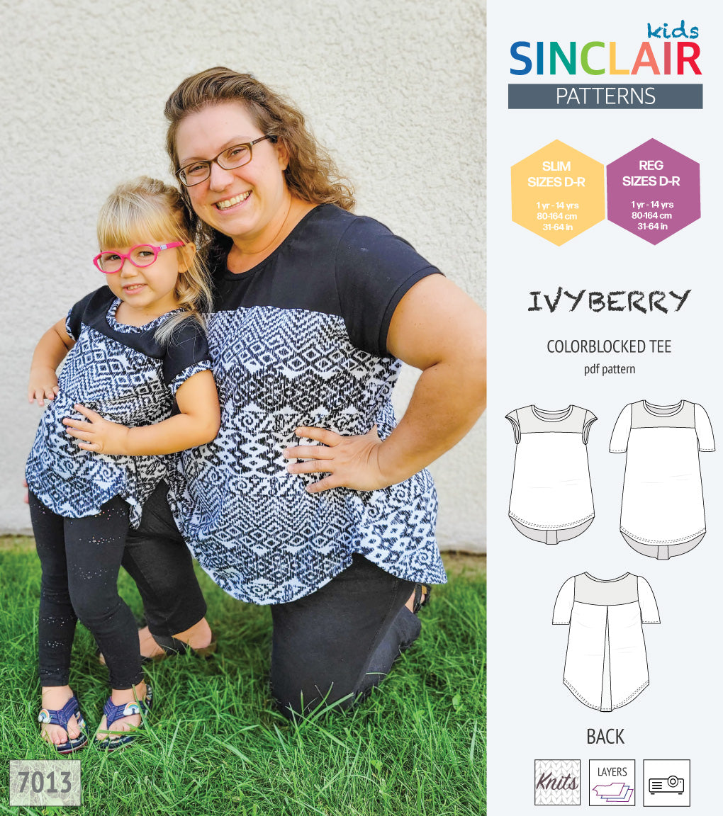 Ivyberry colorblocked tee, t shirt dress for children pdf sewing ...