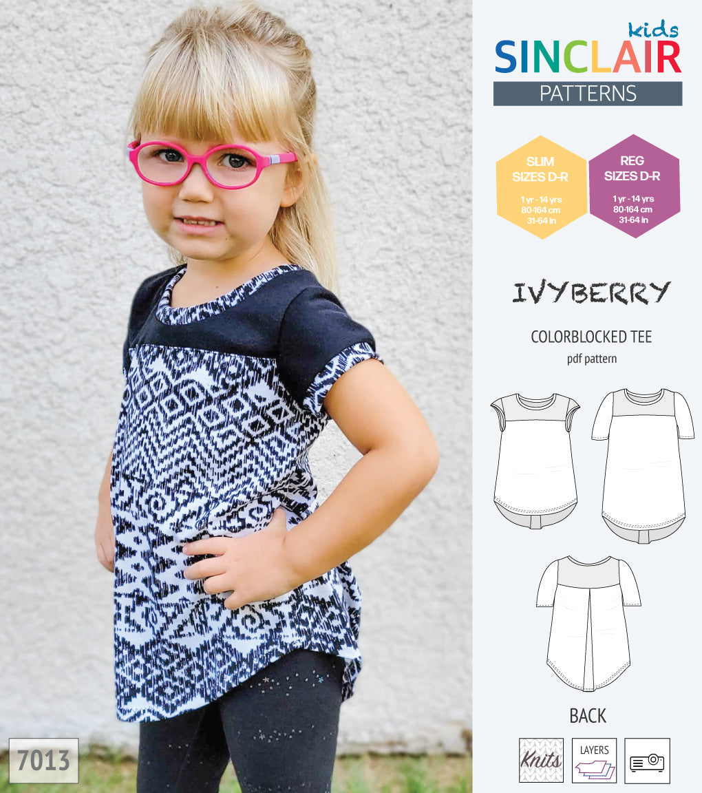 Ivyberry colorblocked tee, t shirt dress for children pdf sewing ...