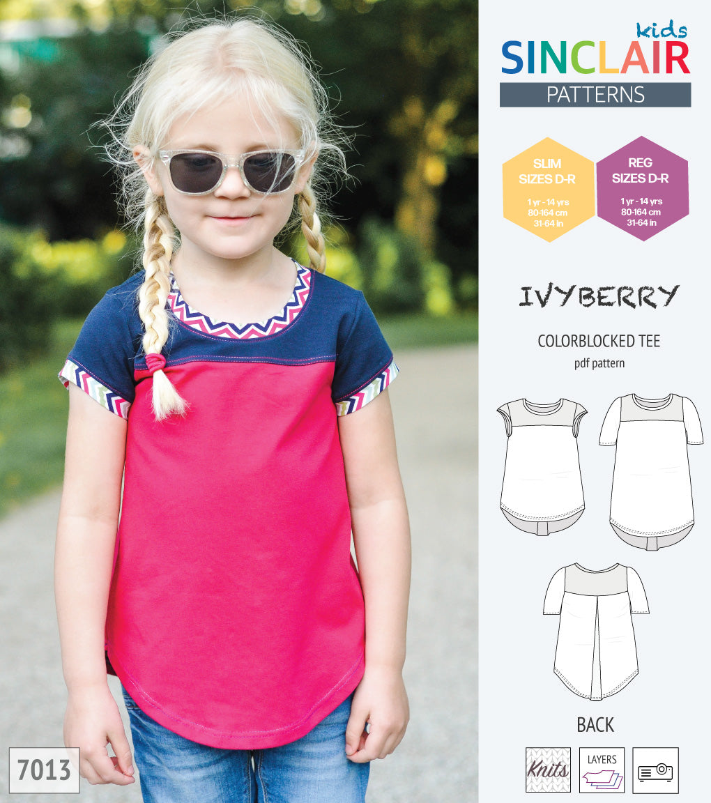 Ivyberry colorblocked tee, t shirt dress for children pdf sewing ...