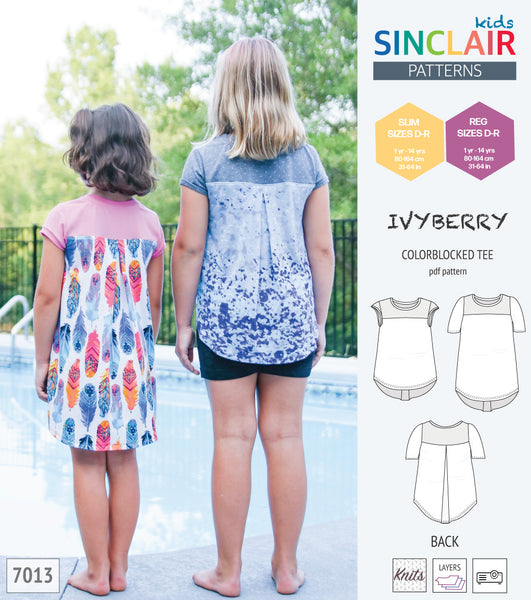Ivyberry colorblocked tee, t shirt dress for children pdf sewing ...