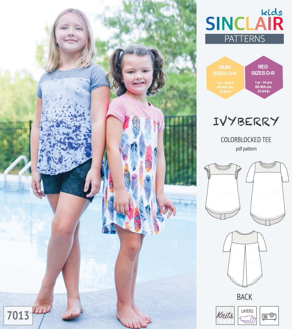 Ivyberry colorblocked tee, t shirt dress for children pdf sewing ...