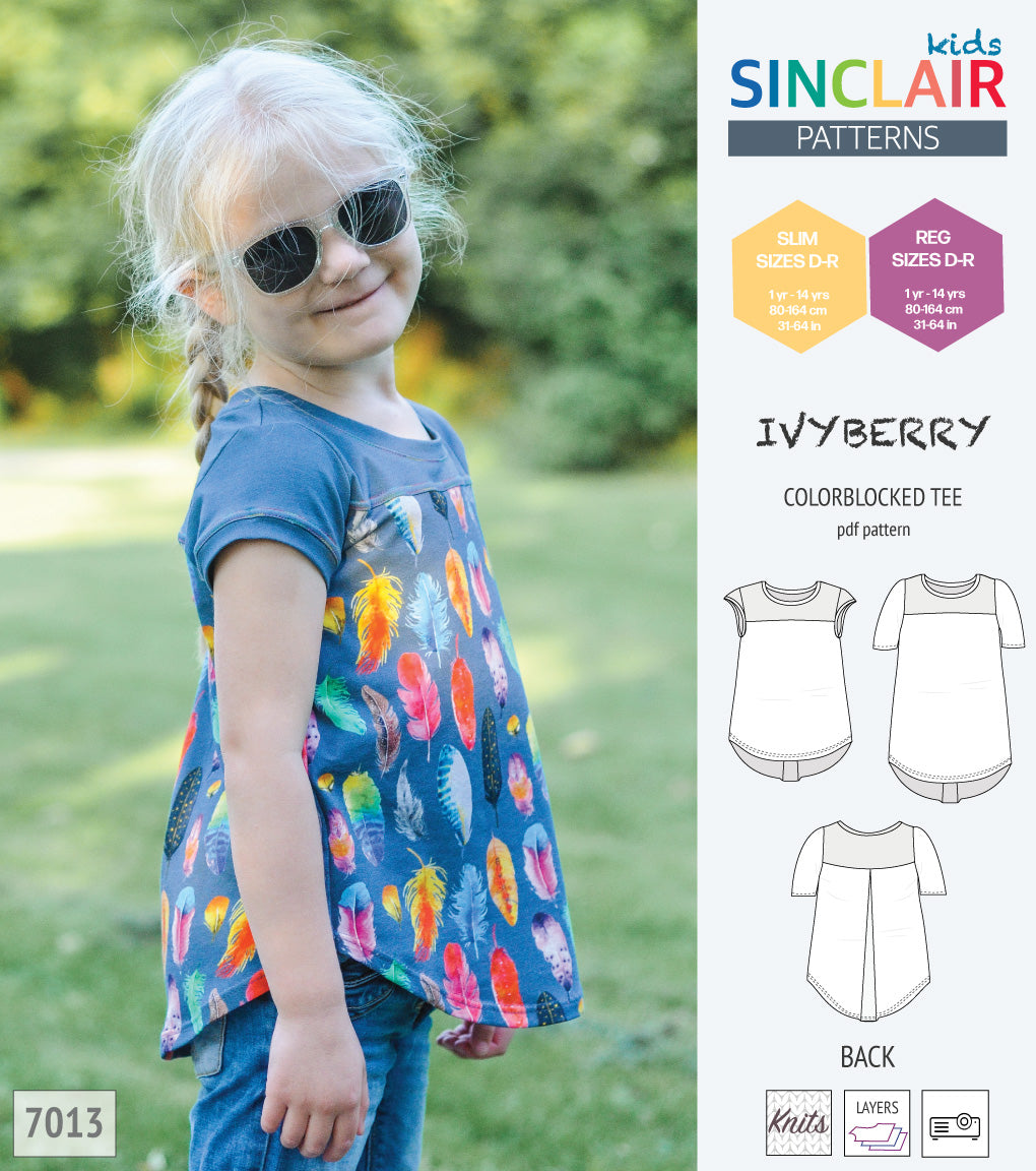 Ivyberry colorblocked tee, t shirt dress for children pdf sewing ...